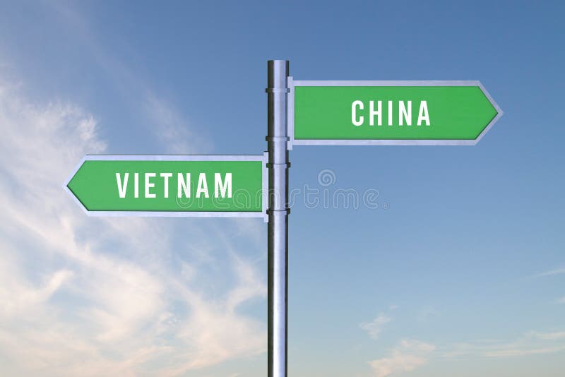 Sign Indicating the Direction of the Borders between Two Countries ...