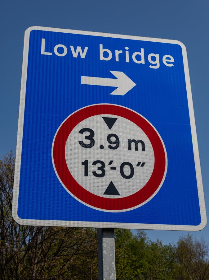 Sign Indicating Low Bridge and Height Wirral April 2019 Stock Photo ...