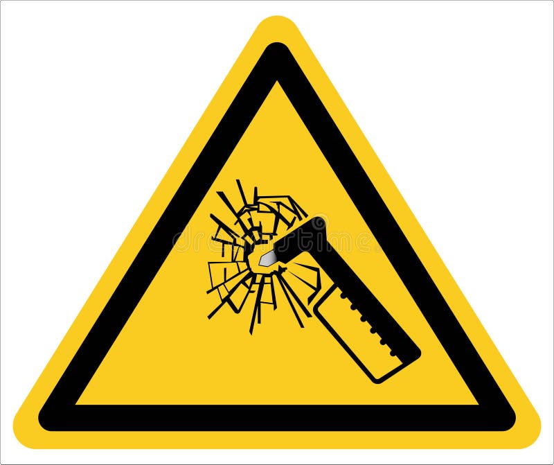 A Sign Indicating a Warning Sign for a Glass-smashing Hammer Storage ...