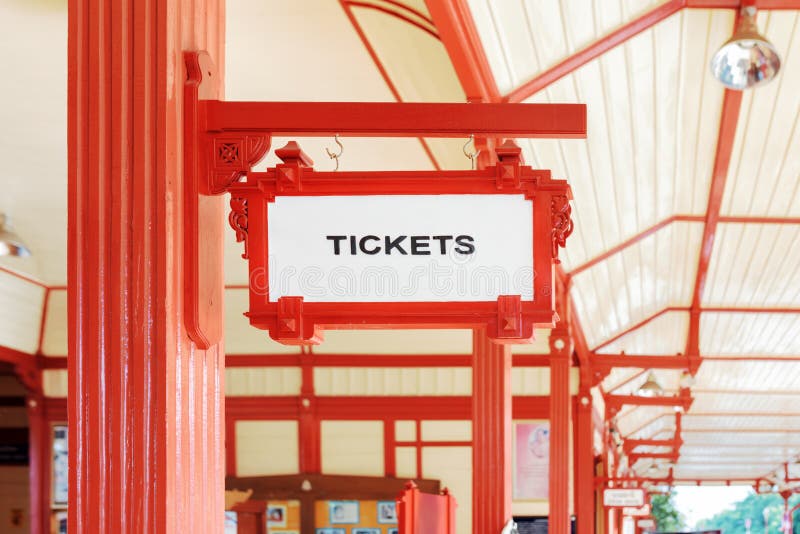 Sign Indicating Where You Can Buy Tickets Stock Image - Image of sale ...