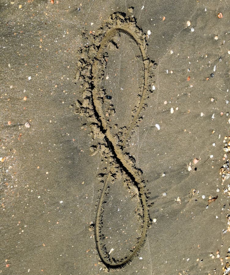 The Sign of on the Sea. Coastal Sand on the Beach. the Symbol of ...