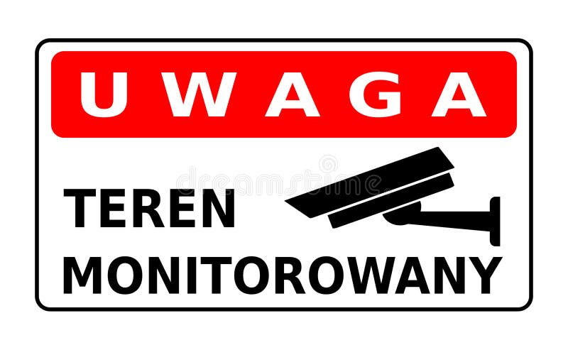 Monitored area sign stock vector. Illustration of control - 305530929