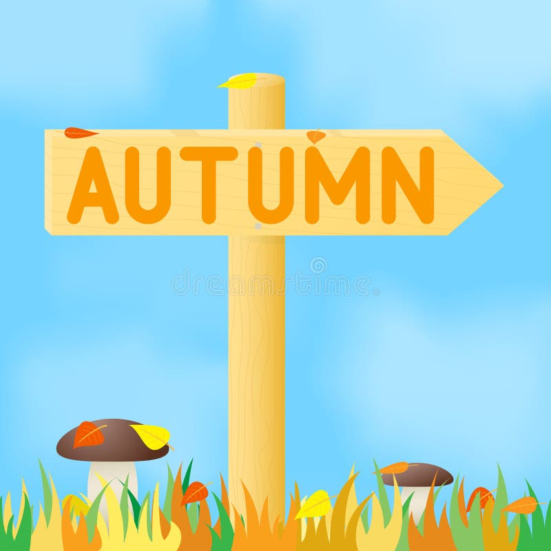 Sign with the Inscription Autumn. Stock Vector - Illustration of ...