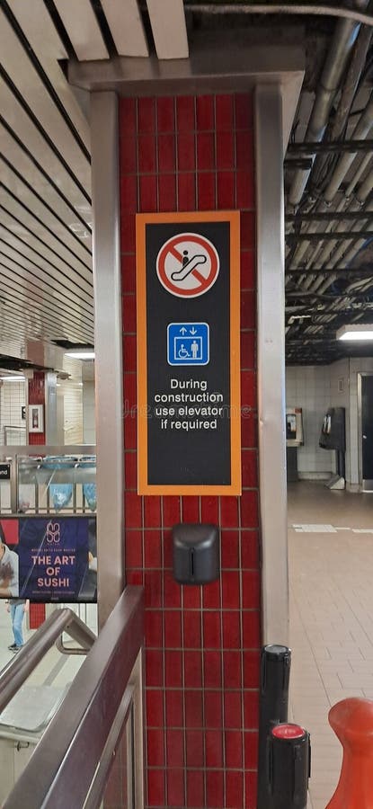 Sign Inside a Subway Station with Information and Instructions ...