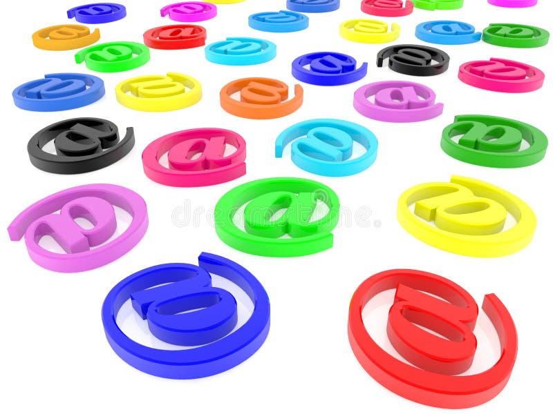 At Sign Internet Symbols in Various Colors Stock Illustration ...