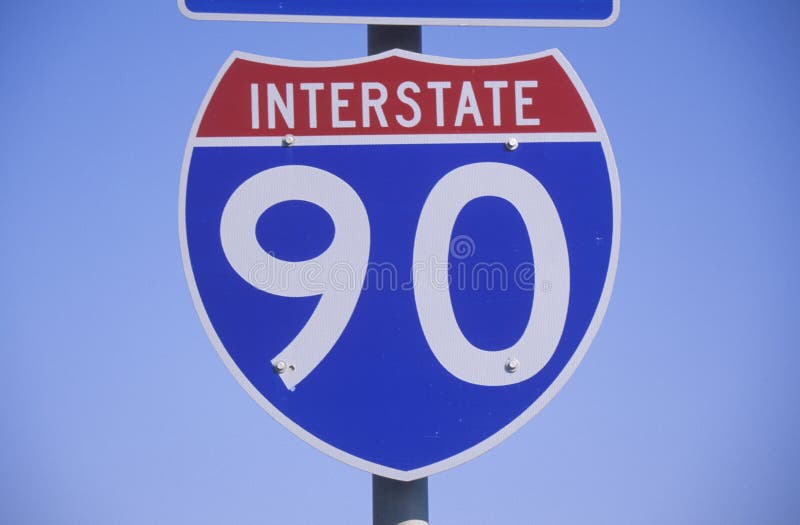 A sign for interstate 90 stock image. Image of north - 52303335