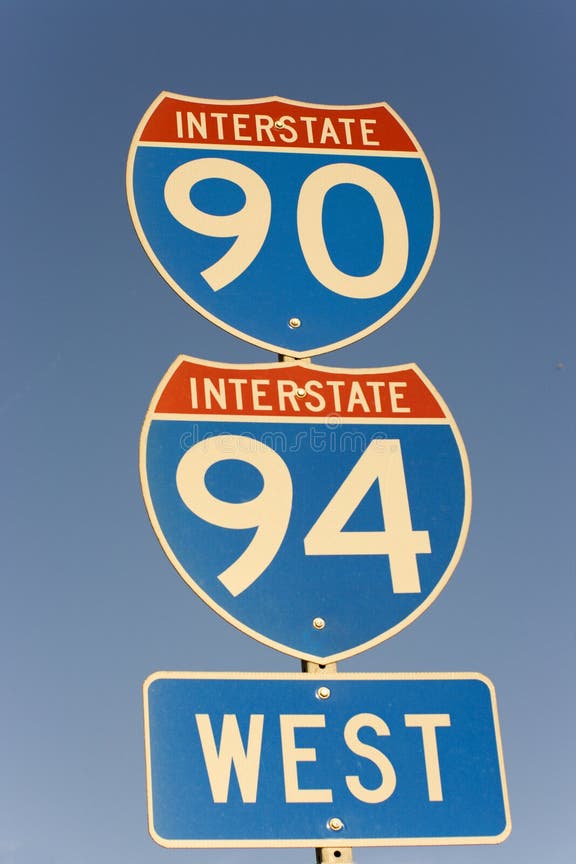 Sign of Interstate 90 and 94 Stock Image - Image of entrance, sign: 2584001