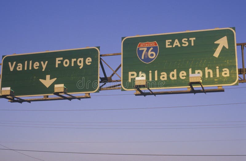 A Sign for Interstate 76 in Philadelphia and Valley Forge Stock Photo ...