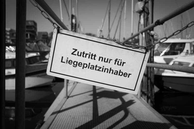 Sign on a Jetty Says Access only for Berth Holders Stock Image - Image ...