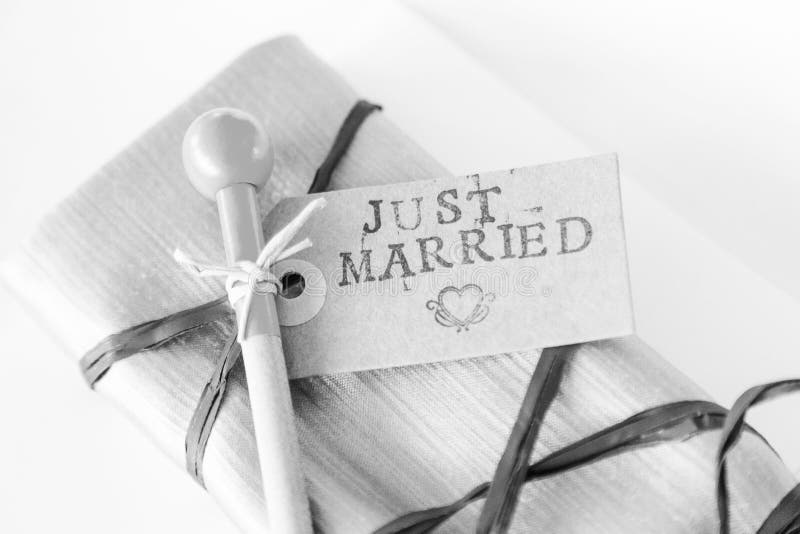 Sign Just Married for a Wedding Reception Stock Photo - Image of bridal ...