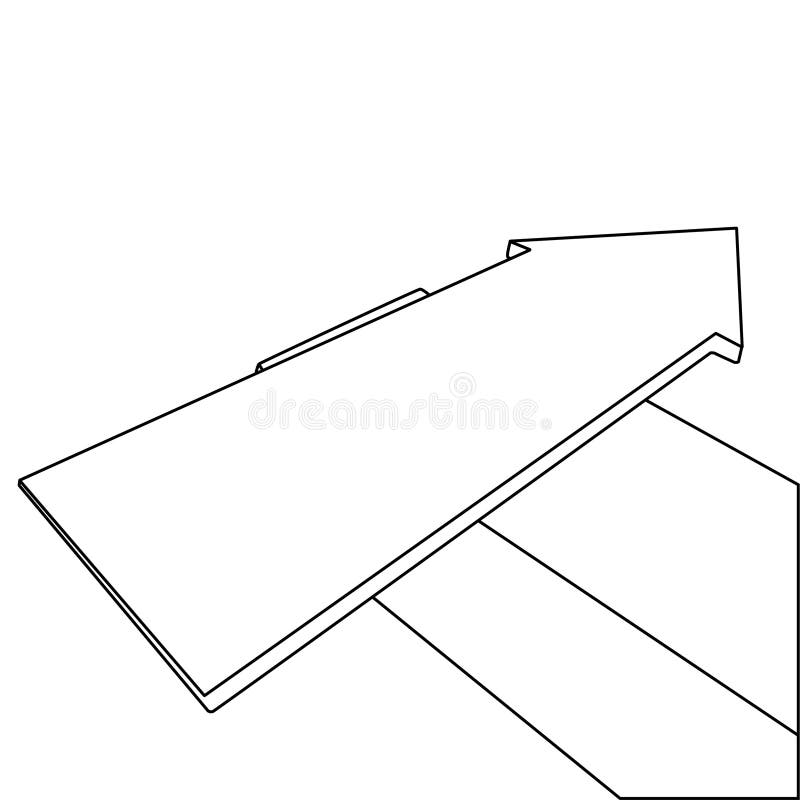 Minimalist Arrow Road Sign Outline Illustration, Simple Direction Arrow ...