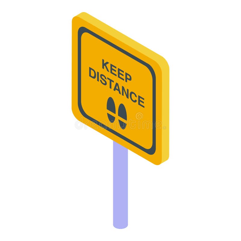 Sign Keep Distance Icon, Isometric Style Stock Vector - Illustration of ...