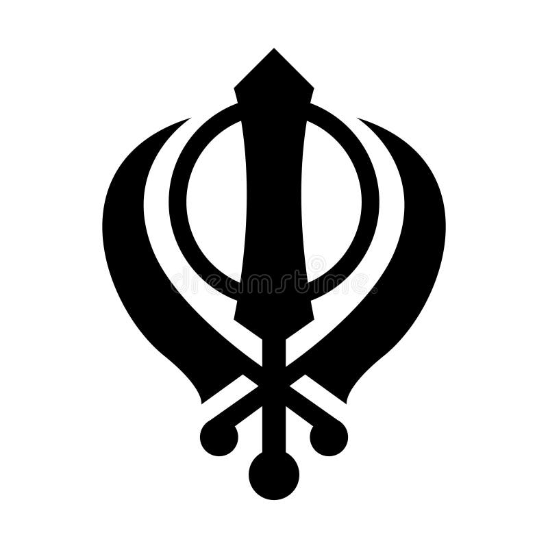 Khanda Vector Icon on White Background. Flat Vector Khanda Icon Symbol ...