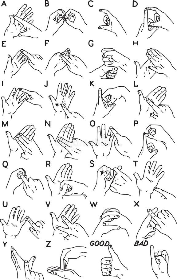 Sign Language Words Stock Illustrations – 5,060 Sign Language Words ...