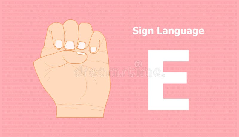 Sign Language Alphabet E Hand for Disabled Person Communication. Vector ...