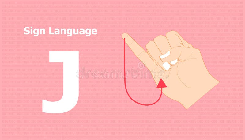 Sign Language Alphabet J for Communication. Vector Illustration Eps10 ...