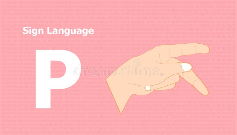 Sign Language Alphabet P for Communication. Vector Illustration Eps10 ...