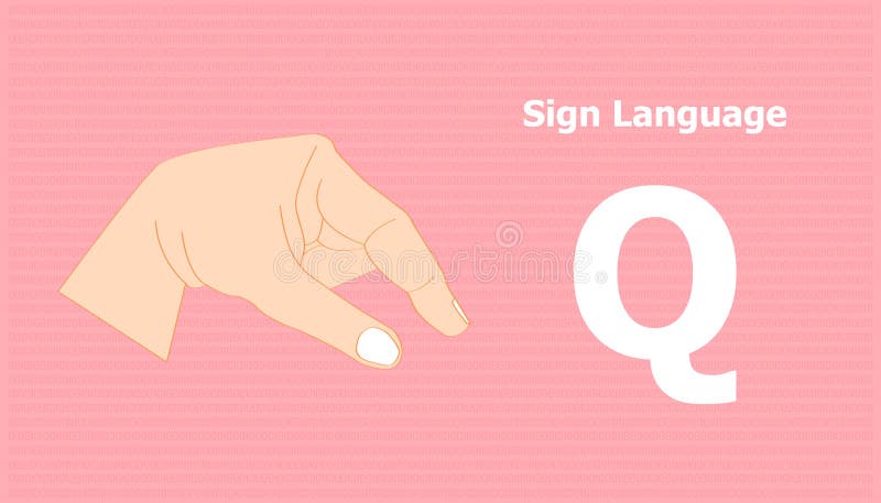 Sign Language Alphabet Q for Communication. Vector Illustration Eps10 ...