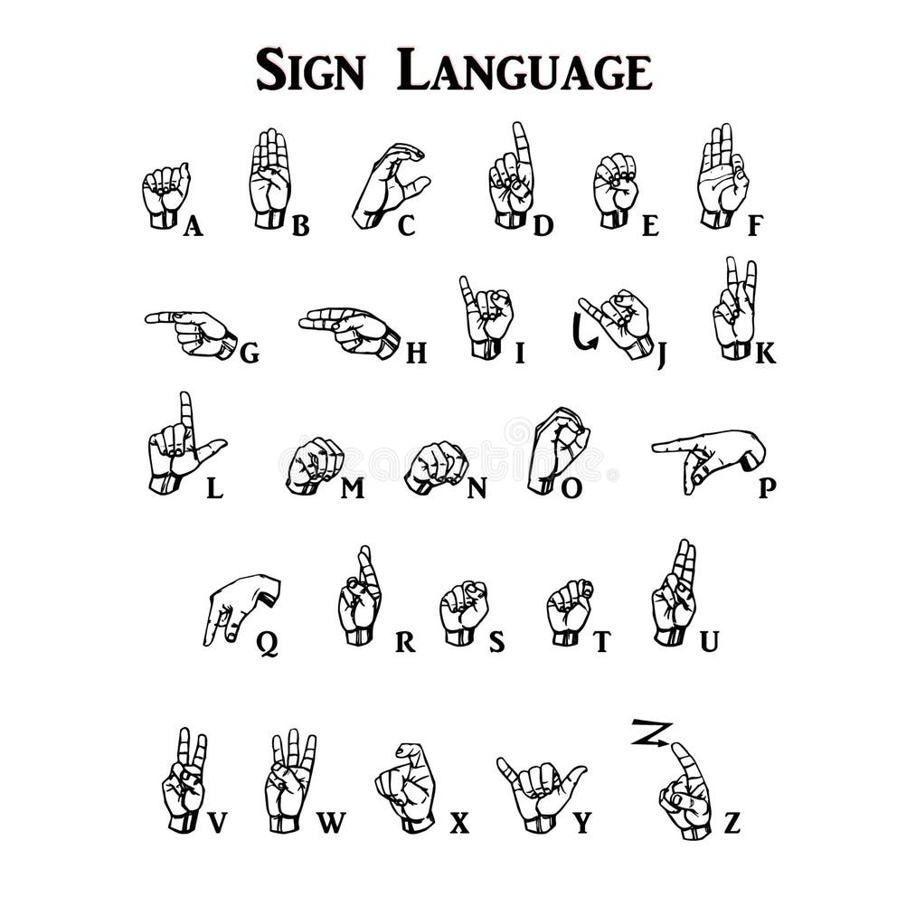 Sign Language Chart Stock Illustrations – 2,823 Sign Language Chart ...