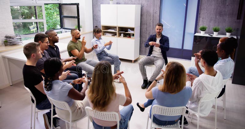 Sign Language Class for People Stock Photo - Image of communication ...
