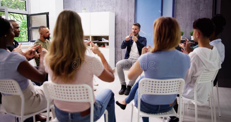 Sign Language Class for People Stock Image - Image of american, hearing ...