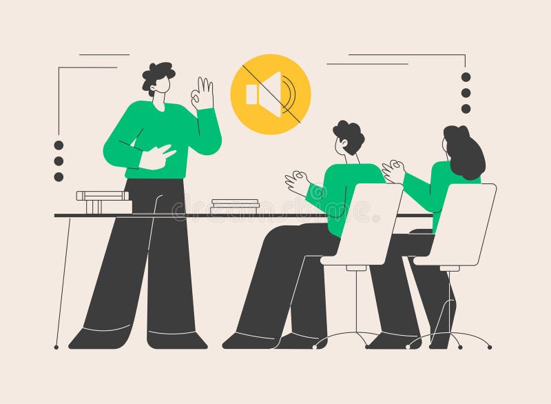 Sign Language Classes Abstract Concept Vector Illustration. Stock ...