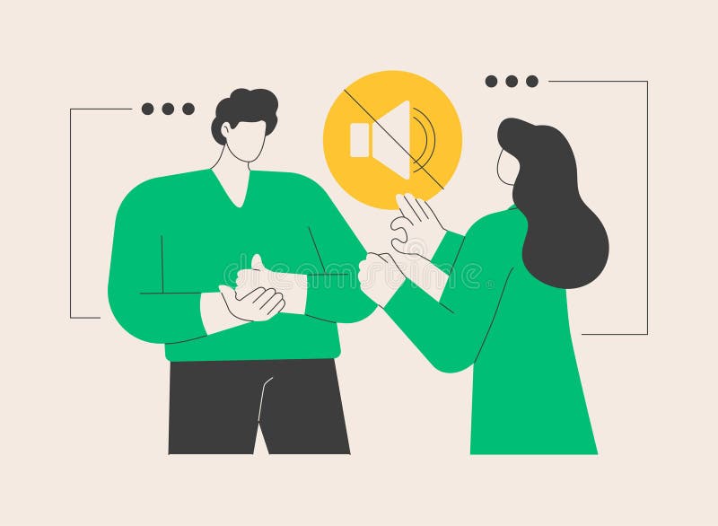 Sign Language Conversation Abstract Concept Vector Illustration. Stock ...