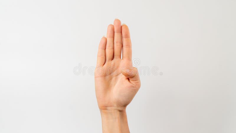 Sign Language of the Deaf and Dumb People, English Letter E Stock Image ...