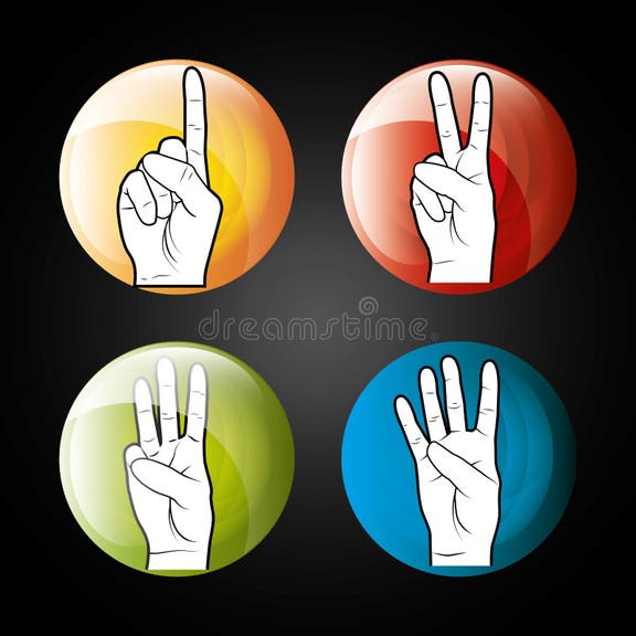 Sign Language Numbers Stock Illustrations – 3,828 Sign Language Numbers ...