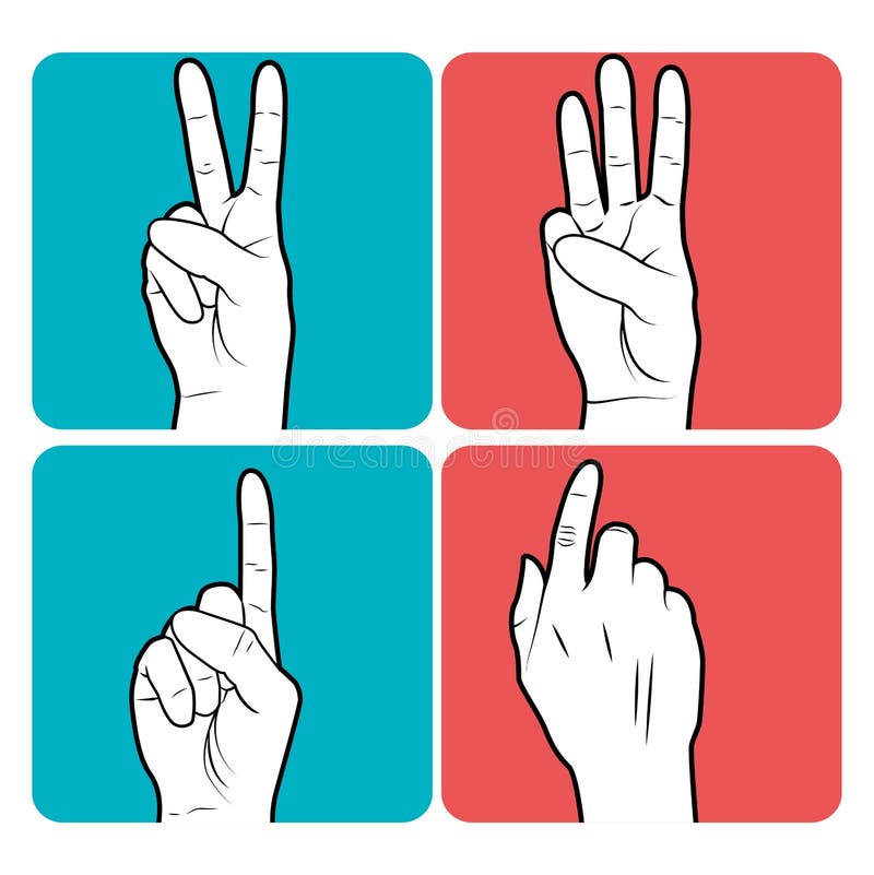 Sign Language Numbers Stock Illustrations – 3,800 Sign Language Numbers ...