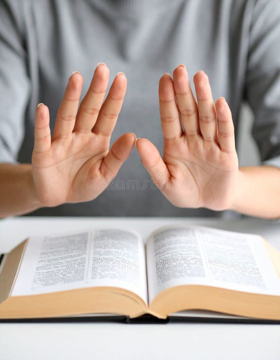 A Sign Language Dictionary, Open To a Page Showing Hand Gestures ...
