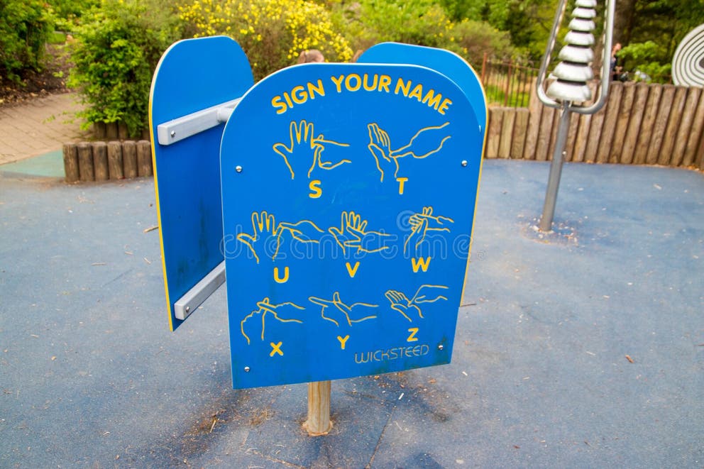 Sign language guide panel editorial photography. Image of green - 379003902