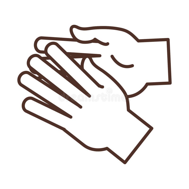 Sign Language Interpreting Hand Gesture, Line and Fill Icon Stock ...