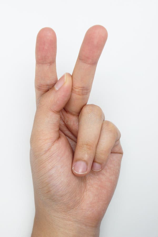 Sign Language Hand on White Background. Stock Photo - Image of finger ...