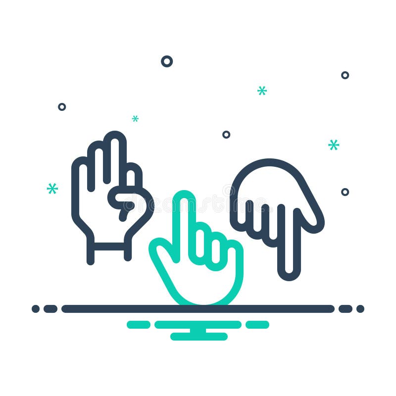 Mix Icon for Sign Language, Sign and Communication Stock Vector ...