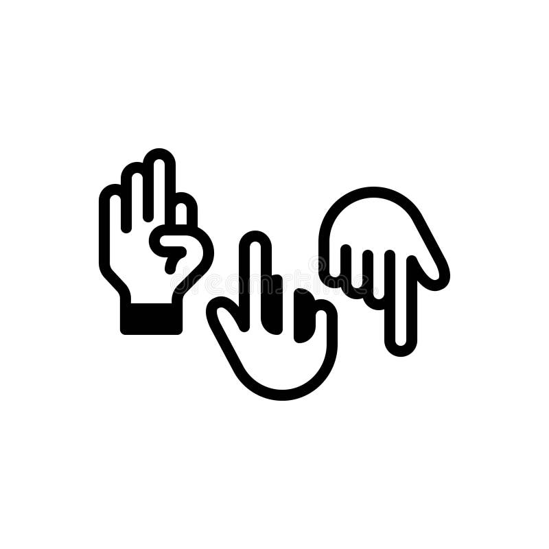 Black Solid Icon for Sign Language, Sign and Deaf Stock Vector ...