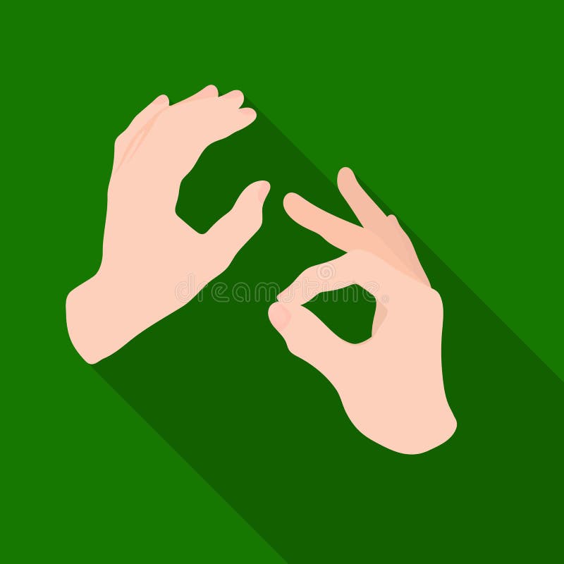 Sign Language Icon in Flat Style Isolated on White Background ...