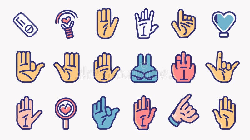 Diverse Sign Language Icon for Disabilities Inclusion Concept Stock ...