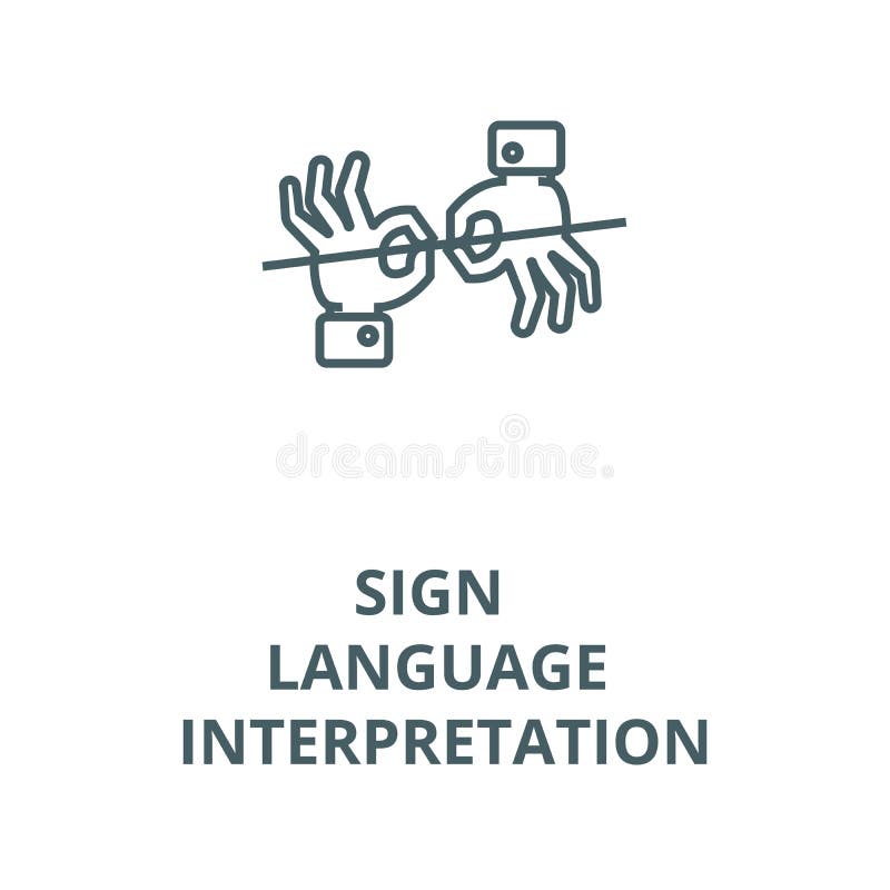 Sign Language Interpretation Vector Line Icon, Linear Concept, Outline ...