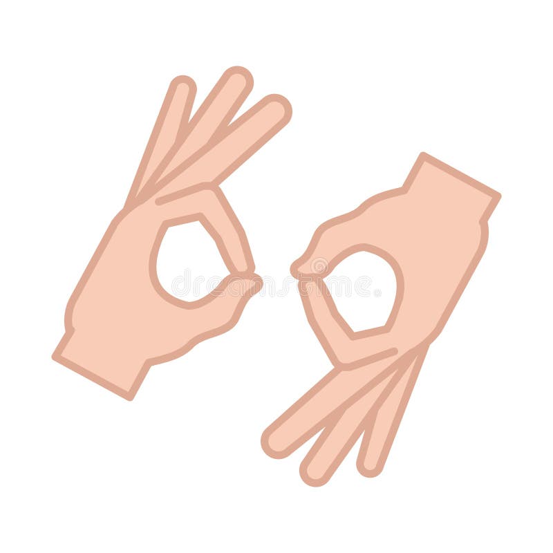 Sign Language Hand Gesture Indicating Thumbs Up Like Line Icon Stock