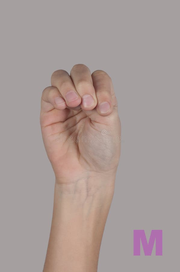Sign Language. Letter M Made by Fingers Stock Photo - Image of help ...