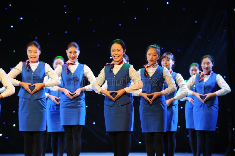Sign Language Performance-Airline Stewardess Training Class Editorial ...