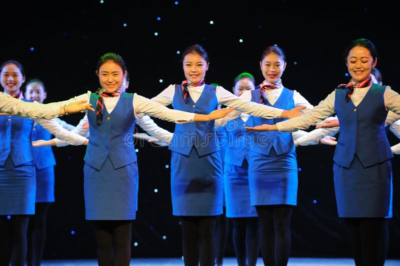 Sign Language Performance-Airline Stewardess Training Class Editorial ...