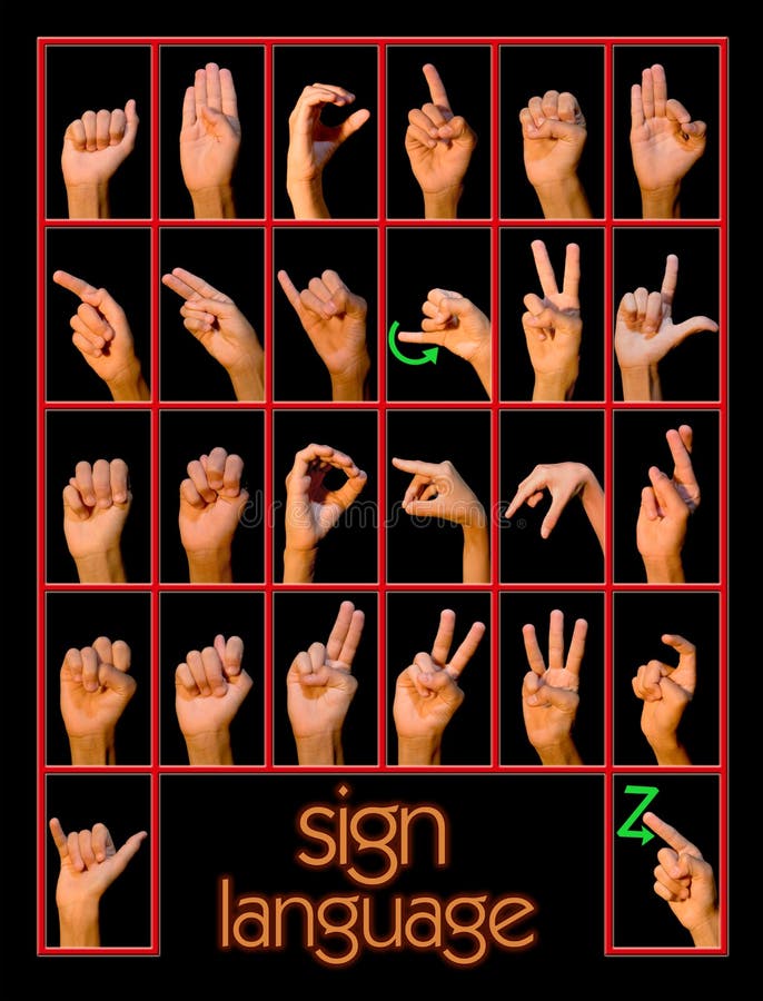 Sign Language Poster stock photo. Image of gesture, language - 5537092