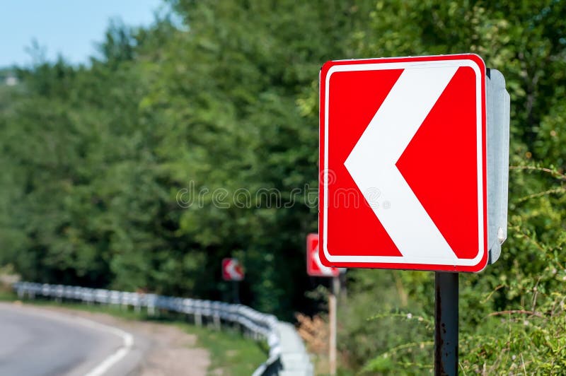 Sharp left turn sign stock photo. Image of sign, left - 25407898