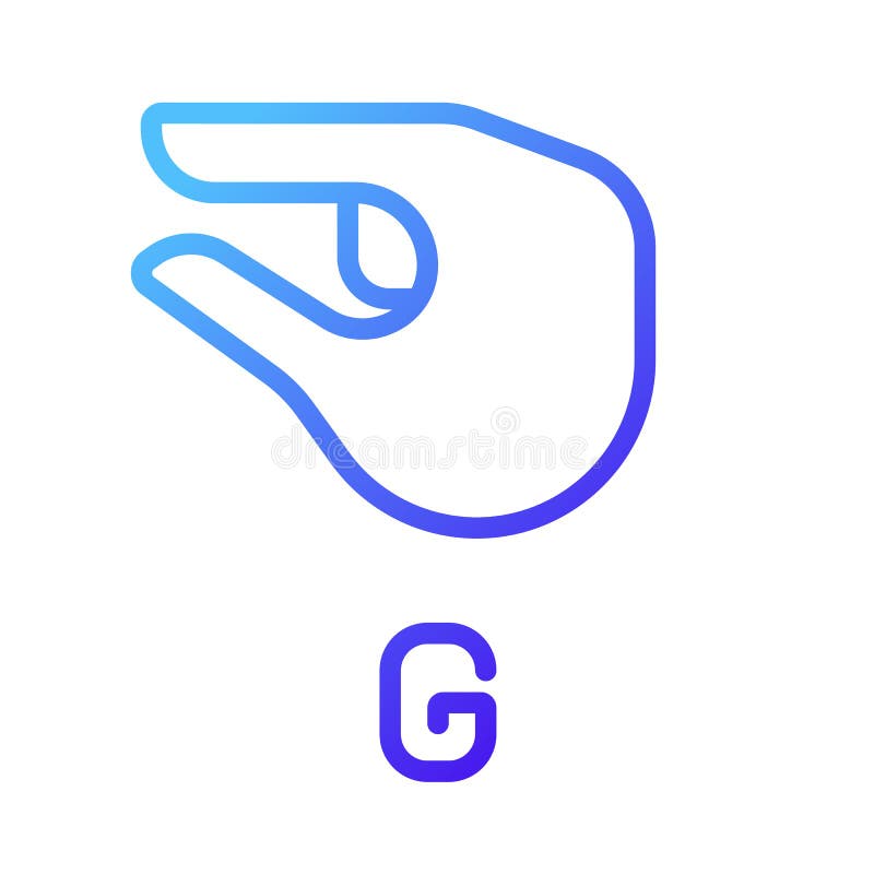 Sign for Letter G in ASL Pixel Perfect White Linear Icon for Dark Theme ... Sign for Letter G in ASL Pixel Perfect White Linear Icon for Dark Theme ...