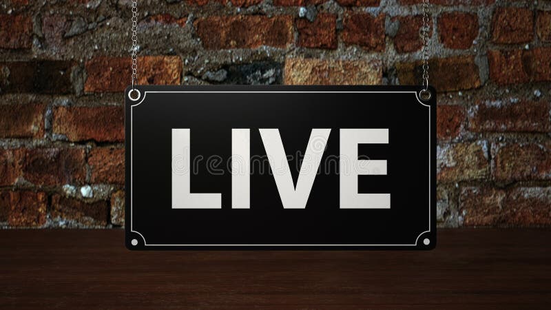 Sign Live Brick Wall stock illustration. Illustration of symbol - 275410942