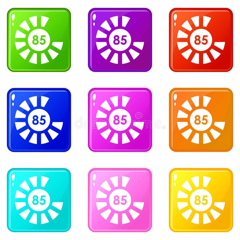 Sign 85 load icons 9 set stock vector. Illustration of information ...
