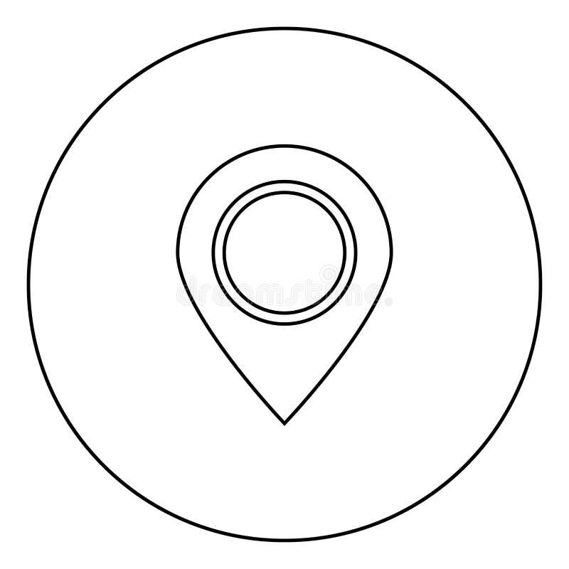 Sign Location Icon Black Color in Circle Stock Vector - Illustration of ...