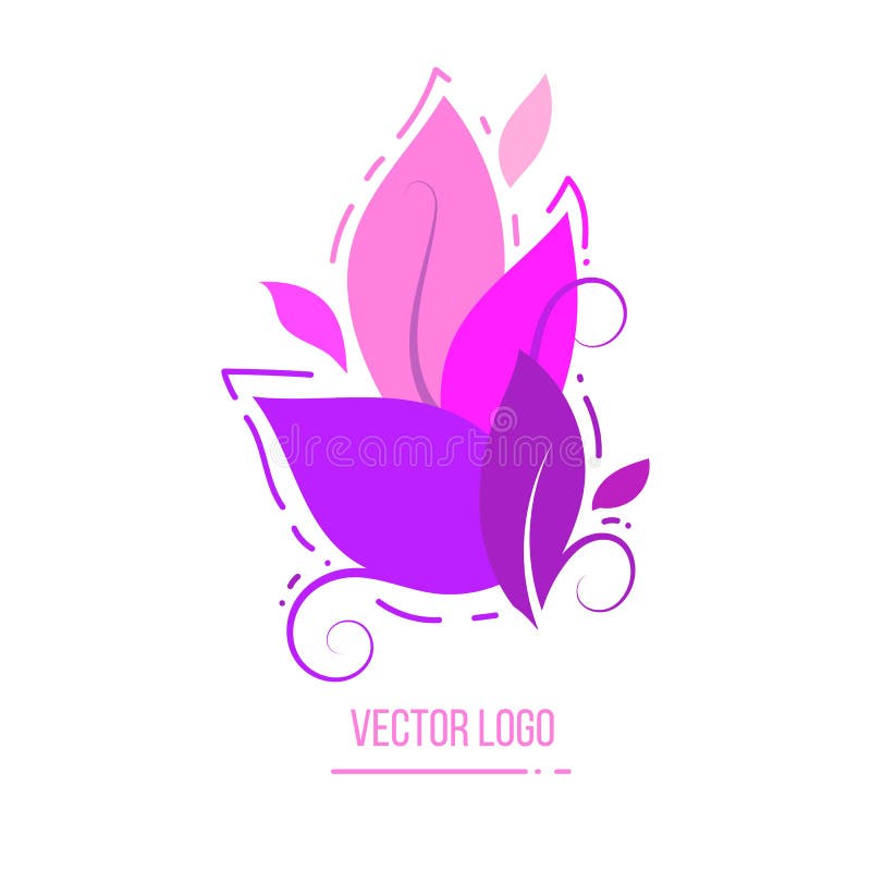 Sign for a Logo Made of Pink Leaves. Pink Leaves Stock Vector ...